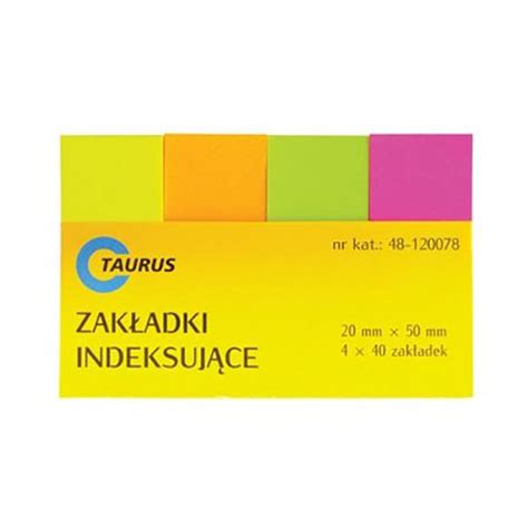Zakładki Indeksujące Taurus 20x50mm Neonowe Karteczki 4x40 Szt Dlabiura24 Pl
