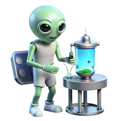 Alien Scientist Lab Experiment A Scene Of Extraterrestrial Research