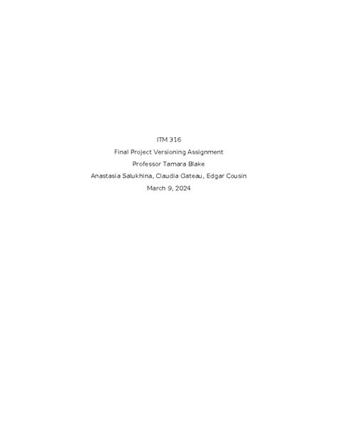 Itm 316 Team Final Project Versioning Itm 316 Final Project