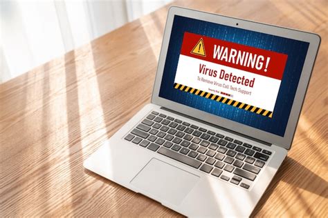 Premium Photo Virus Warning Alert On Computer Screen Detected Modish Cyber Threat