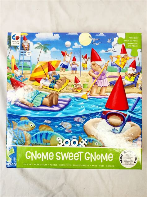 Gnome Sweet Gnome Beach 300 Piece Puzzle Father Joes Villages