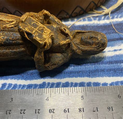 St Dymphna Statue Blackened Beeswax Cinnamon Curio Etsy
