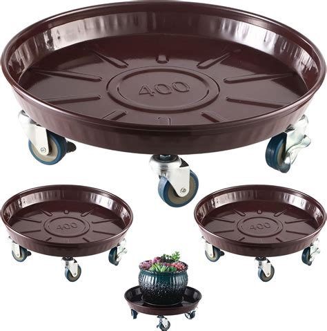 3 Packs Metal Plant Caddy With Wheels 16 Rolling Plant