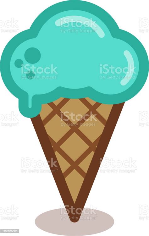 색상형 녹는 흰색 배경에 고립 된 와플 콘에 아이스크림 볼 벡터 플랫 라인 아이콘입니다 아이스크림에 대한 스톡 벡터 아트 및 기타 이미지 아이스크림 한 주걱 퍼내기