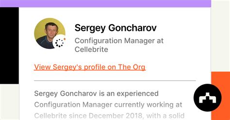 Sergey Goncharov Configuration Manager At Cellebrite The Org