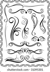 Bitmap Collection Decorative Border Elements Stock Illustration Shutterstock