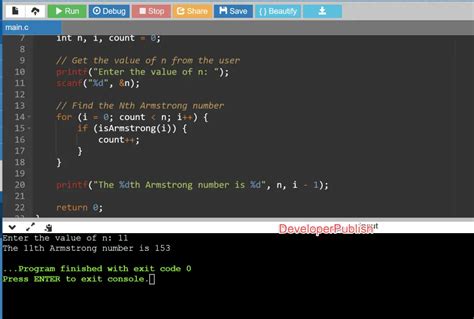 C Program To Find Nth Armstrong Number