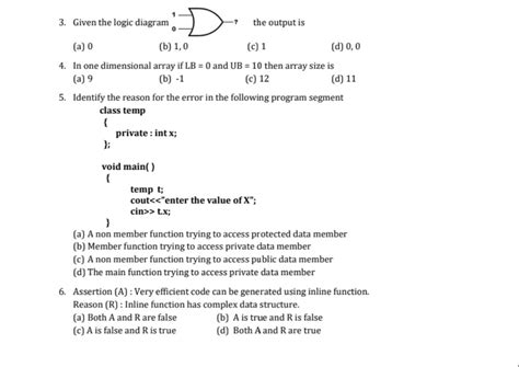 Given The Logic Diagram The Output Is A 0 B 1 0 C 1 D 00 In One