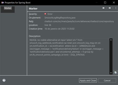 Java Mysql No Viable Alternative At Input For Limit In Repository