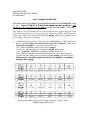 Lab Sampling Methods And Bias Final Docx Name Ellie Fields TA