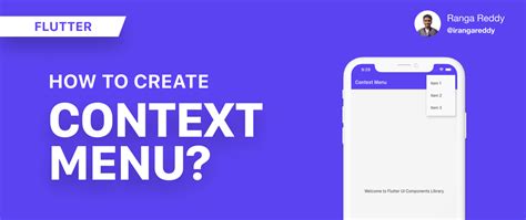 How To Create A Context Menu In Flutter Dev Community