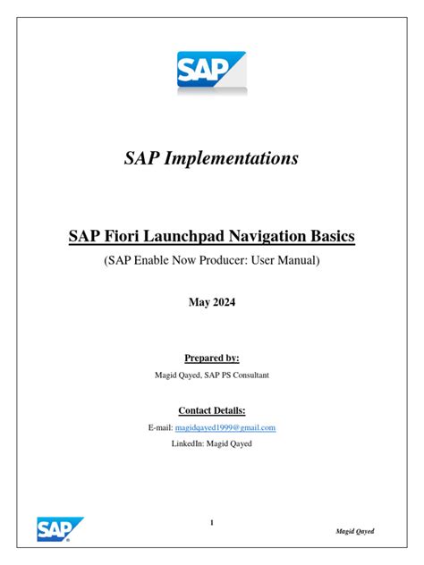 Sap Fiori Launchpad Navigation Basics By Magid Qayed 1719713807 Pdf