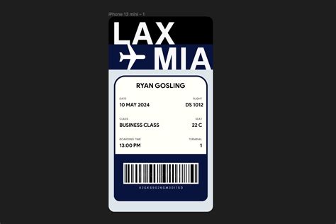 Daily Ui Boarding Pass Figma