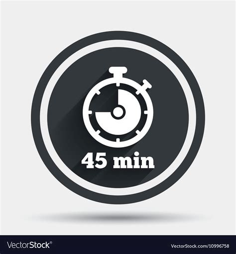 Timer Sign Icon Minutes Stopwatch Symbol Vector Image