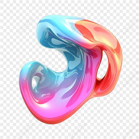 그라디언트 여러 색상의 3d 유체 비정질모양의개념 Png 일러스트 무료 다운로드 Lovepik