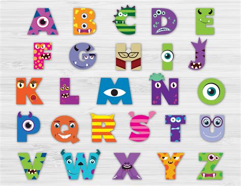 Descarga Automatica Letras De Monstruos Elementos Etsy México