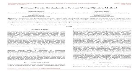 Download Pdf Railway Route Optimization System Using Dijkstra Route