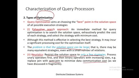 Lect2a Ddbs Characteristics Of Query Processing Youtube