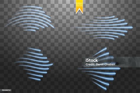 속도 빛 블루 라인 격리입니다 모션 표지판의 설정 벡터 일러스트 레이 션 개체 그룹에 대한 스톡 벡터 아트 및 기타 이미지 개체 그룹 검은색 고무도장 Istock