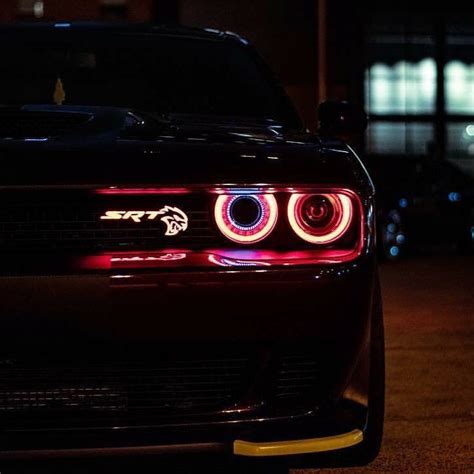 Black Hellcat With Red Headlights