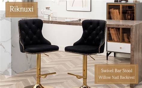Riknuxi Swivel Bar Stools Set Of 4 Counter Height Bar