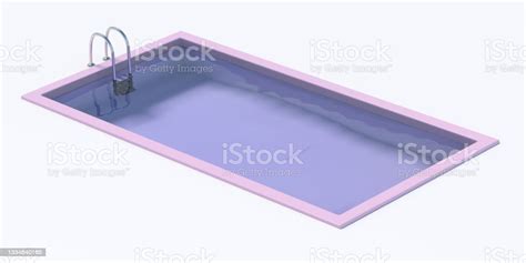 계단이있는 수영장과 흰색 배경에 고립 된 맑은 물 3d 일러스트레이션 수영장 스포츠 경기장에 대한 스톡 사진 및 기타 이미지