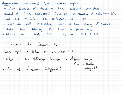Calc2 008 Lecture 1a Calc Ii Announts E Pre Lecture 6 Due