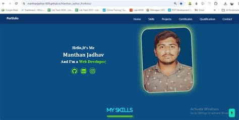 Manthan Jadhav On Linkedin Portfolio Webdevelopment React Firebase Html Css Javascript