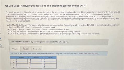 solved qs 2 8 algo analyzing transactions and preparing