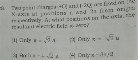 Answered 28 Two Point Charges Q And 2q Are Fixed On X Axis At Kunduz