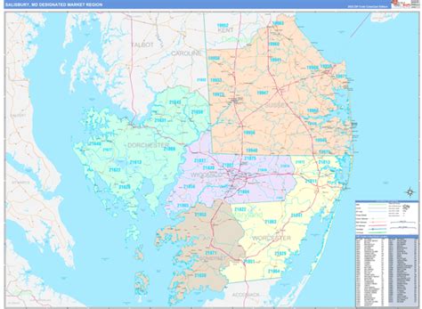 Salisbury Md Dmr Wall Maps Color Cast Style