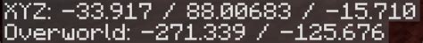Overworld Coordinates Minecraft Mod