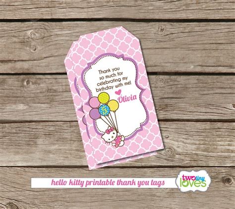 Hello Kitty Printable Thank You Tags Customizable By Twotinyloves 8