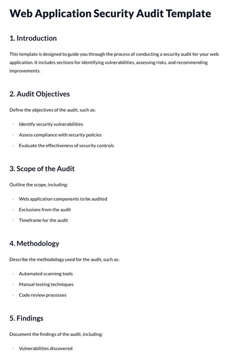 Web Application Security Audit Template Template Collaborative Docs For Teams
