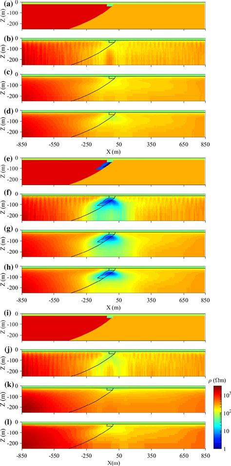 1d Pseudo 2d And Pseudo 3d Inversion Results For Synthetic Model 2