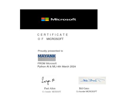Microsoft Certificate Pdf