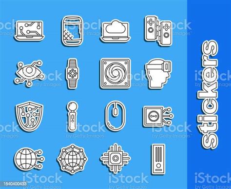 라인 비디오 게임 콘솔 리모콘 가상 현실 안경 클라우드 기술 데이터 전송 및 저장 스마트 워치 노트북 및 컴퓨터 쿨러 아이콘을