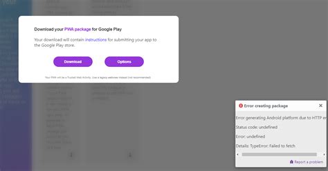 Error Generating AndroidTWA Package Issue Pwa Builder PWABuilder GitHub