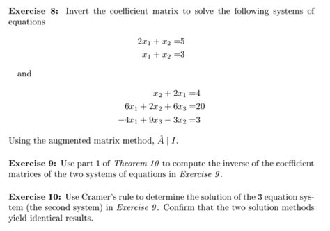 Solved Note Question 9 And 10 Is Meant To Say Exercise 8