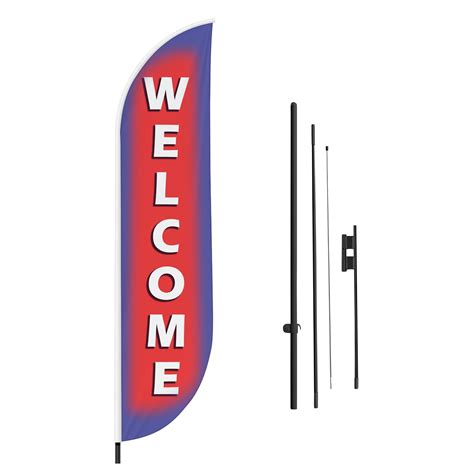 Welcome Feather Flag115feetx25feet By Dreamcontroller Outdoor