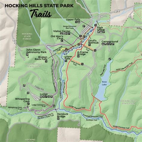 Hocking Hills State Park Trail Map Crabtree Valley Mall Map