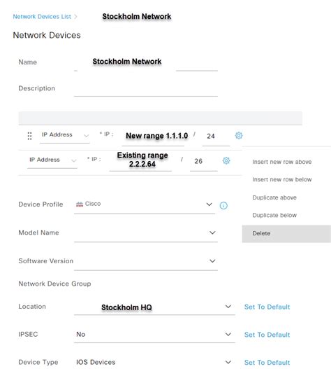 solved add multiple network devices in same group in cisco ise cisco