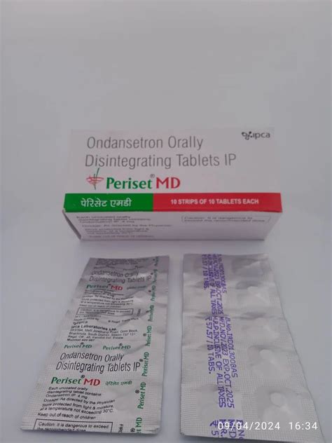100mg Periset Md Ondansetron Tablet 10 Tablets At ₹ 125 Strip In Nagpur