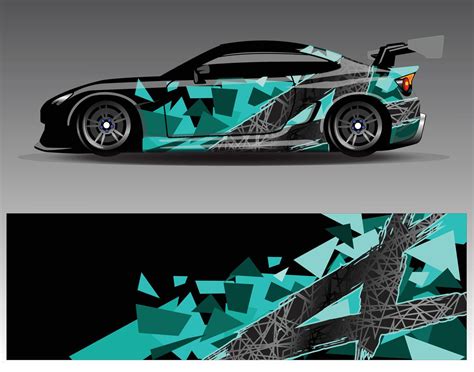 Car Wrap Design Vector Graphic Abstract Stripe Racing Background Kit