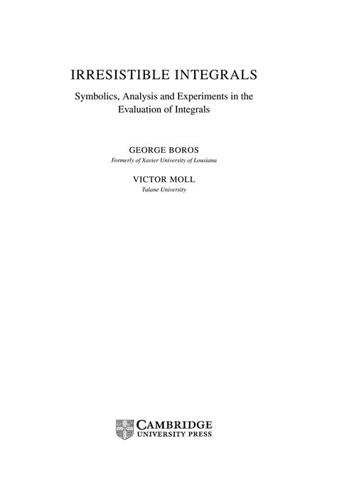solution irresistible integrals symbolics analysis functions maths