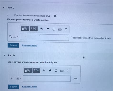 Solved Vector A Points In The Negative Y Direction And Has A Chegg