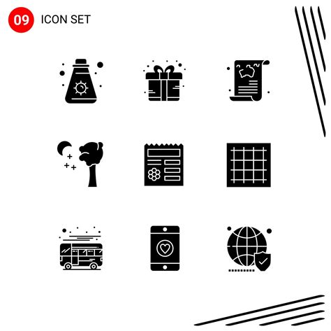 Thematic Vector Solid Glyphs And Editable Symbols Of Ui Night Blog Nature Guide Editable