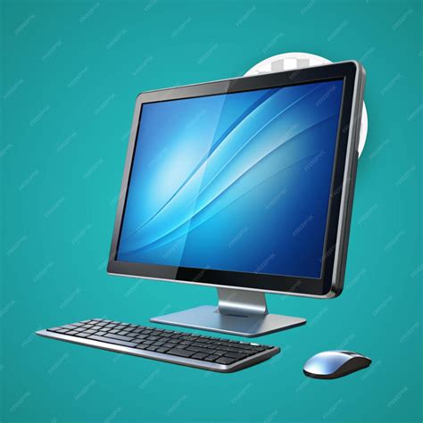 Premium Psd Desktop Computer And Keyboard And Mouse On White