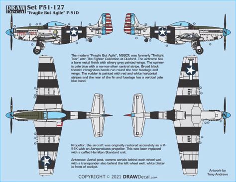 North American P D Fragile But Agile Draw Decal P