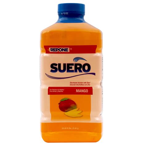 2 Pack Suero Repone Electrolyte Liquid Solution With Zinc Mango